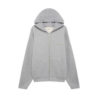 Autry Femme, Sweatshirts et sweats &agrave; capuche, Gris, Taille: 38 FR Sweat &agrave; capuche zipp&eacute;