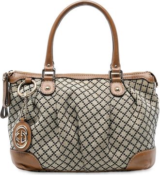 Gucci Hobo Bags - Diamante Canvas Sukey Satchel - Gr. unisize - in Braun - für Damen