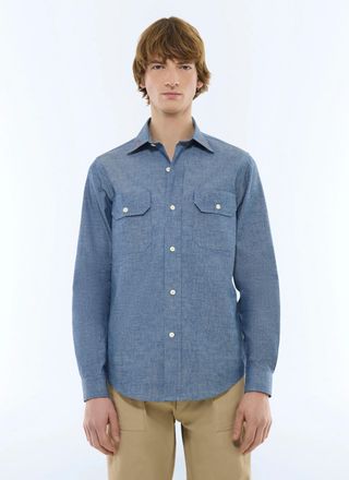 Fursac Surchemise en Chambray de coton - Taille XL - Homme