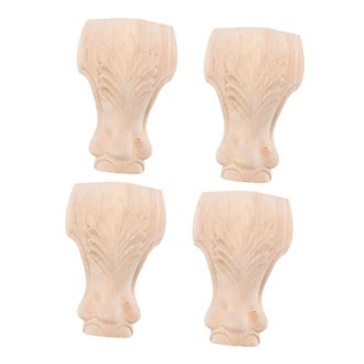DOITOOL 4 Stück Teiliges Massivholz Möbelbeine Geschnitzt Stabile Holzbeine für Tv Schrank Sofa Kommoden Schreibtisch Hochwertige Tragfähige Ersatzfüße für Mö