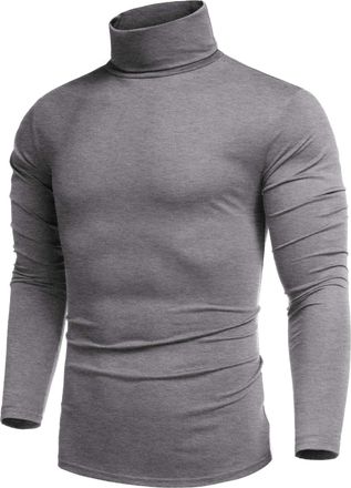 Coofandy Herren Longsleeve Rollkragenpullover Slim Fit Rollkragenshirt Turtleneck Pullover Unterzieh Rolli Herren Baumwolle T-Shirts Elastisch Einfarbig Langar