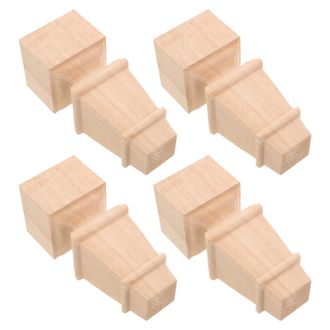 Holibanna MUCKLILY 4 Stück Tischbeine aus Gummibaumholz Unbehandelte Quadratische Möbelbeine im Europäischen Stil Ersatzfüße für Sofa Couchtisch und Küchenmöbel