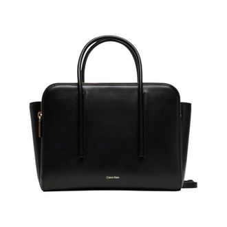 Calvin Klein Femme, Sacs, Noir, Taille: ONE Size Structured Top Handle Satchel Bag