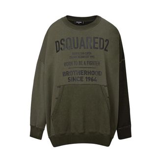 Dsquared2 Logo Oversized Sweatshirt - - Sweatshirts & Hoodies - Herren - Gr&uuml;n - 2XL
