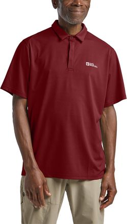 Jack Wolfskin Herren DELGAMI Polo M T-Shirt, deep Ruby, XL