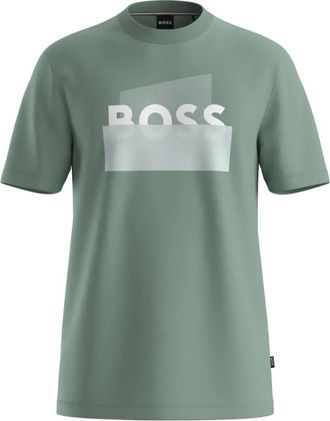 HUGO BOSS Homme, Tops, Vert, Taille: XL Logo Detail Crew Neck T-Shirt