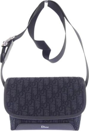 Dior Sac bandouli&egrave;re Jett Oblique Jacquard Pre-owned - Femme - Pre-owned - Noir - Taille: ONE Size