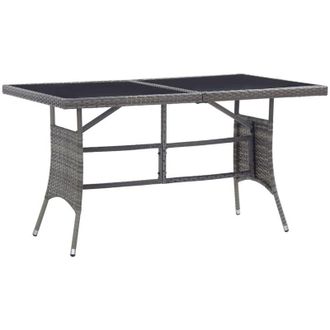 vidaXL Gartentisch Grau 140 x 80 x 74 cm Poly Rattan vidaXL