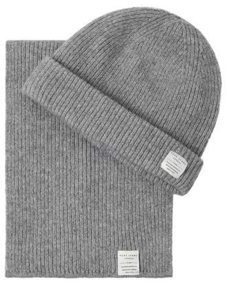 Pepe Jeans London Edward Set &Eacute;charpe pour homme Gris fonc&eacute; chin&eacute; Taille unique, Gris fonc&eacute; chin&eacute;, taille unique