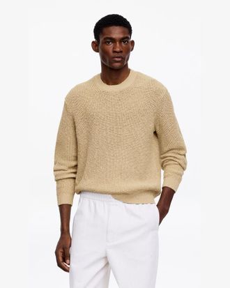 Arket Pullover Aus Baumwolle Und Leinen -Beige