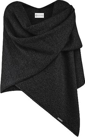 Giesswein Merino Lambswool Poncho Anthracite One - Jersey &eacute;l&eacute;gant en Maille Fine 100% Laine dagneau, &Egrave;charpe XXL, Cape et Poncho Doux pour Femmes, Tabouret pour