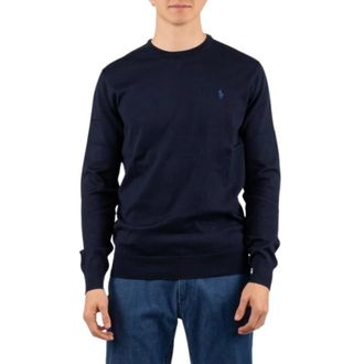 Ralph Lauren Pima Baumwolle Pullover mit Rundhalsausschnitt - - Knitwear - Herren - Blau - XL