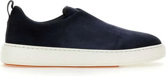 Santoni Homme, Chaussures, Bleu, Taille: 45 EU Baskets Slip-On en daim bleu