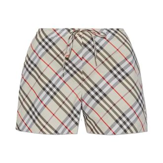 Burberry Femme, Shorts, Beige, Taille: 34 FR Haymarket Check Swim Shorts