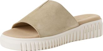 Marco Tozzi Damen Pantoletten aus Leder Plateau, Gr&uuml;n (Moss), 40 EU