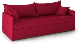 Talamo Italia 3-Sitzer Schlafsofa Uberta, Schlafsofa fürs Wohnzimmer, gepolstert, abnehmbar, 100% Made in Italy-Qualität, 205x86 h80 cm, Rot
