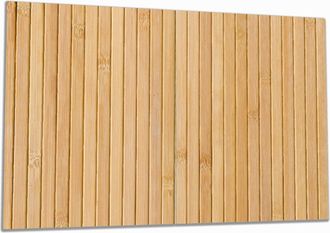 Wallario Herdabdeckplatte/Spritzschutz aus Glas, 2-teilig, 80x52cm, für Ceran- und Induktionsherde, Holzpanele hell