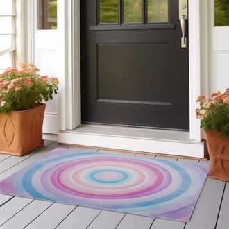 Generic Rose Tapis Doux et Moelleux, Abstrait Couleurs d&eacute;grad&eacute;es Cercles Tapis Design &agrave; Poil Ras Doux pour Salle &agrave; Manger Chambre Adulte et Ado 120 x 180 cm