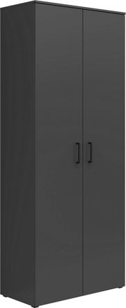 CARRYHOME Mehrzweckschrank, Graphit, Kunststoff, 5 F&auml;cher, 80x195x40 cm, FSC Mix, stehend, Waschk&uuml;che, Mehrzweckschr&auml;nke