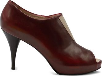 Fendi bottines &agrave; bout ouvert - Rouge