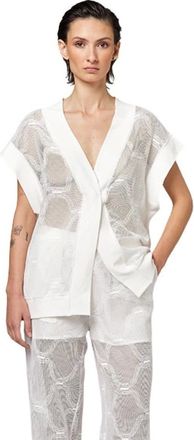Alpha Studio Femme, Vestes, Blanc, Taille: 36 FR Gilet Aperto