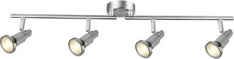 Brilliant Lampe Ryan LED Spotrohr 4flg eisen/chrom | 4x LED-PAR51, GU10, 5W LED-Reflektorlampen inklusive, (380lm, 3000K) | Arme drehbar/K&ouml;pfe schwenkbar