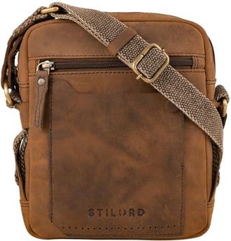 STILORD Nash Vintage Sac dhomme Cuir Petit Sacoche Bandoulière pour DIN A5 Tablette PC Sac Messager pour Hommes en Cuir véritable, Couleur:seppia - Marron