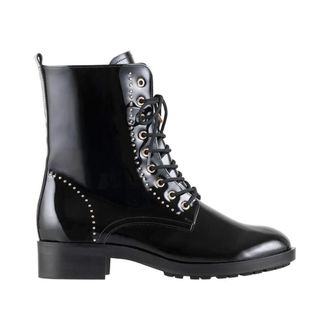 H&ouml;gl Eleganter Schn&uuml;rstiefel aus schwarzem Lackleder - - Shoes - Damen - Schwarzk - 38 EU