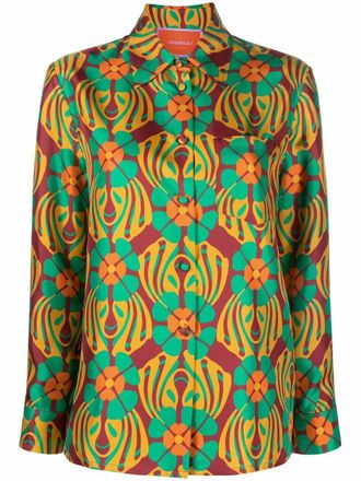 La DoubleJ chemise &agrave; fleurs - Vert