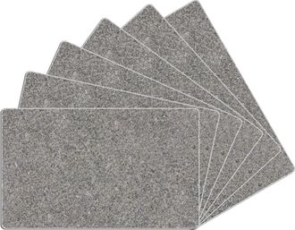 Wallario 6er Set Fr&uuml;hst&uuml;cksbrettchen aus Glas, Glasunterlage, Glasbrettchen Muster Grauer Marmor Optik -Granit - marmoriert, Gr&ouml;&szlig;e 14 x 23 cm, Sicherheitsglas