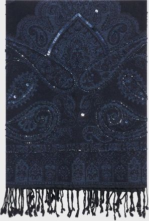Gerard Darel Echarpe &agrave; sequins en laine - SIRINE - Marine