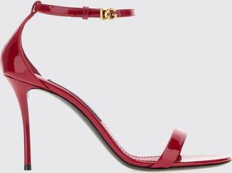 Dolce & Gabbana Sandales &agrave; talon haut en cuir verni avec logo DG