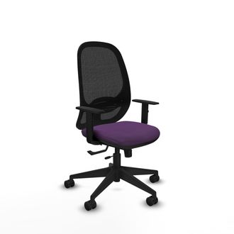 Piqueras y Crespo Schreibtischstuhl mit 1D-Armen, h&ouml;henverstellbare Lendenwirbelst&uuml;tze, ausgestattet mit Syncro/Traslack und Schneidschaum, mit Rollen von 65 mm, Nylon,