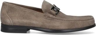 Ferragamo Loafer - Gancini Suede Moccasins - Beige - Gr. 7_5 - in Beige - f&uuml;r Damen