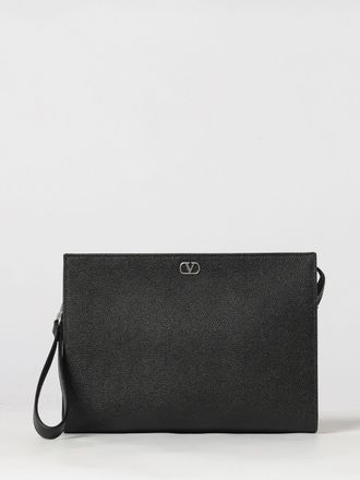Valentino Garavani Pochette VLogo Signature en cuir de veau grain&eacute;