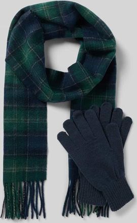 Barbour Schal mit Fransen Modell TARTAN SCARF & GLOVE GIFT im 2-teiligen Set