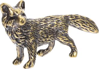 BESPORTBLE Auto Armaturenbrett Ornament Messing Retro Tierfigur Kleiner Fuchs Skulptur Wohn Und B&uuml;rodekoration Gl&uuml;cksbringer