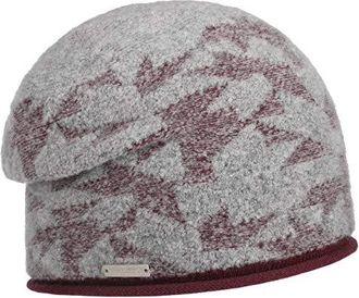 Seeberger Bonnet Beanie Pialena Bonnet pour Femme (Taille Unique - Bordeaux)