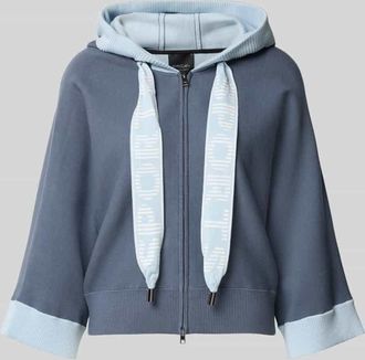 Marc Cain Relaxed Fit Sweatjacke aus Viskose-Mix mit Logo-Detail
