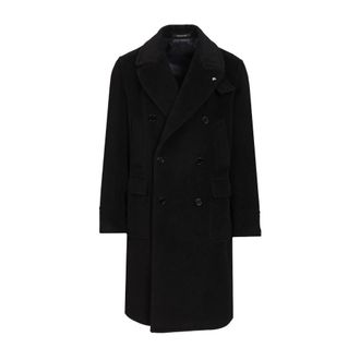 Tagliatore Doppelreihiger Wollmantel - - Coats - Herren - Blau - L