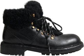Dolce & Gabbana Homme, Chaussures, Noir, Taille: 44 EU Bernini Shearling Bottes