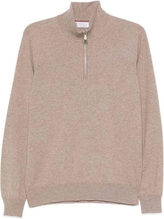 Brunello Cucinelli Rundhalspullover - Braun