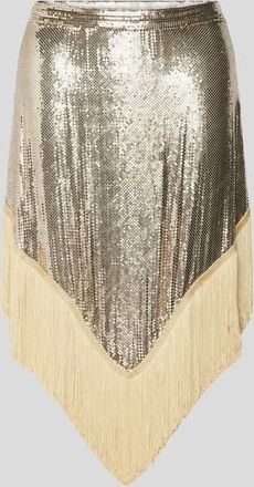 Paco Rabanne Knielanger Rock in metallic