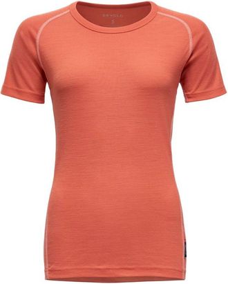 Devold Lauparen Merino 190 Base Tee Wmn, XS, Coral 121A