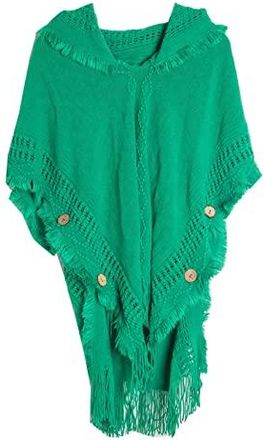 Generic Poncho Femme Hiver Chaud Chale Femme Hiver Chaud Cape Femme Effet enveloppant &Eacute;charpe Unie Ou Carreaux Multicolores Frang&eacute;e Ceinture Chapeau Inclus
