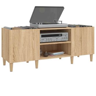 Generic Plattenschrank, Schallplattenschrank mit viel Stauraum, Plattenspieler Schrank f&uuml;r Wohnzimmer, LP Schrank, Schallplattenst&auml;nder, (121 x 38 x 48 cm)