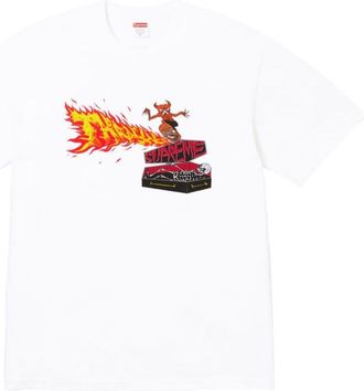 SUPREME x Thrasher Back Tail White T-Shirt - Wei&szlig;