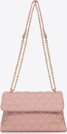 Wittchen Mini-Handtasche f&uuml;r Damen, gesteppt mit Herzen, rosa &Ouml;ko-Leder