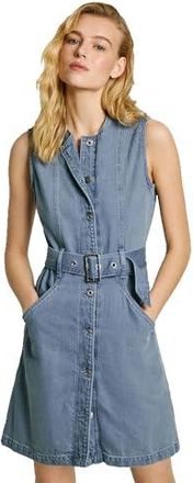 Pepe Jeans London Elba Robe, Gris (Denim), S Femme