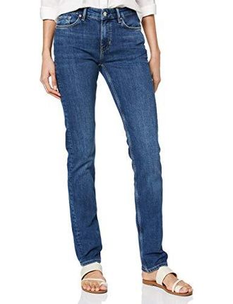 s.Oliver Onlgita Reg S/s Top Box Co/p JRS Jean Droit, Bleu (Blue Denim Stretch 57z5), NA (Taille Fabricant: 34/L32) Femme